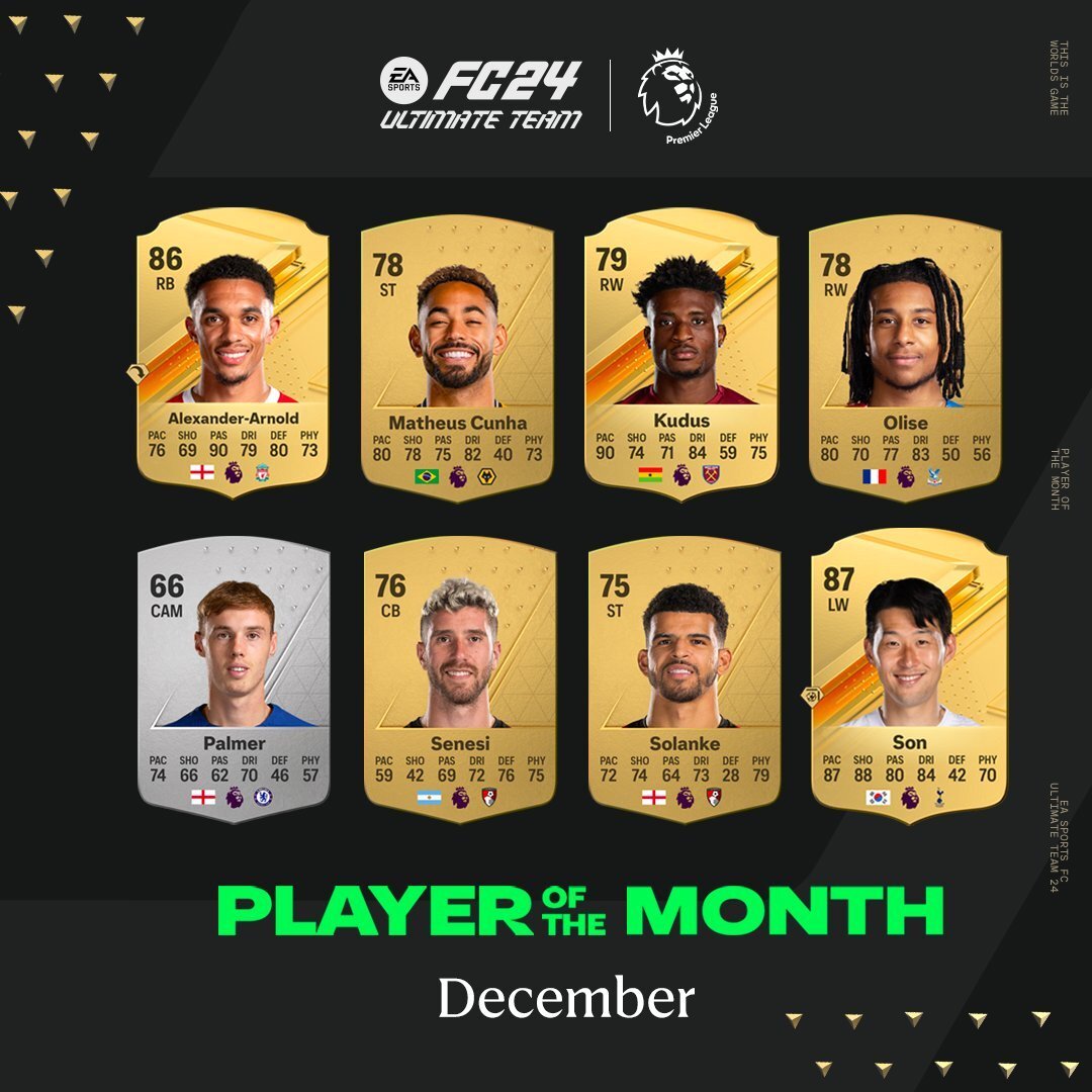 '4골 4도움' 손흥민, EPL 12월 이달의 선수 후보…경쟁률 8대 1 - 뉴스1