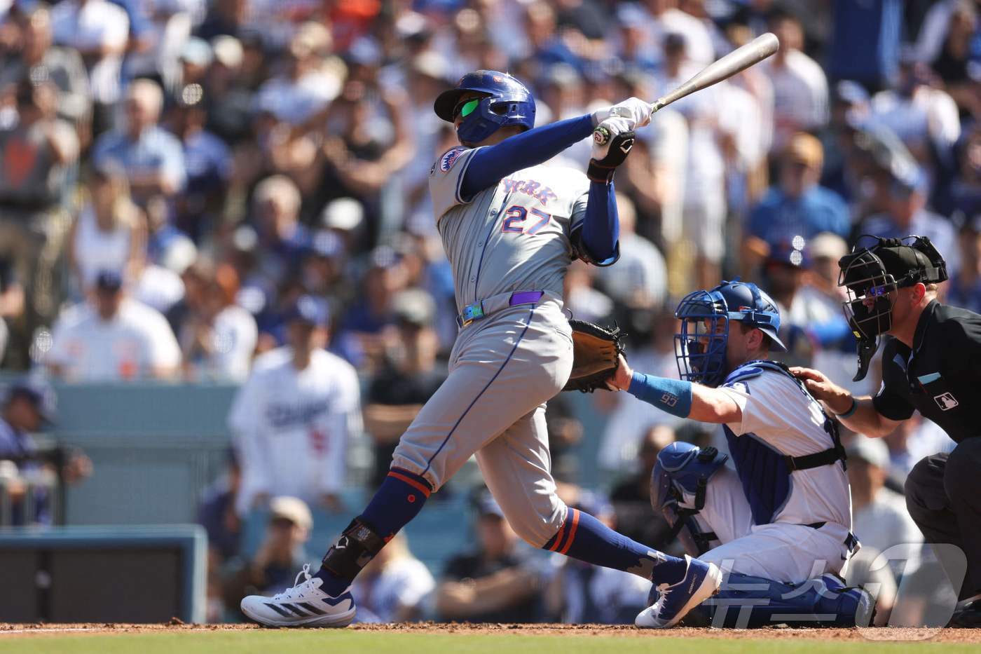 '비엔토스 만루포' 메츠, NLCS서 2차전서 다저스 꺾고 1승1패 균형 - 뉴스1