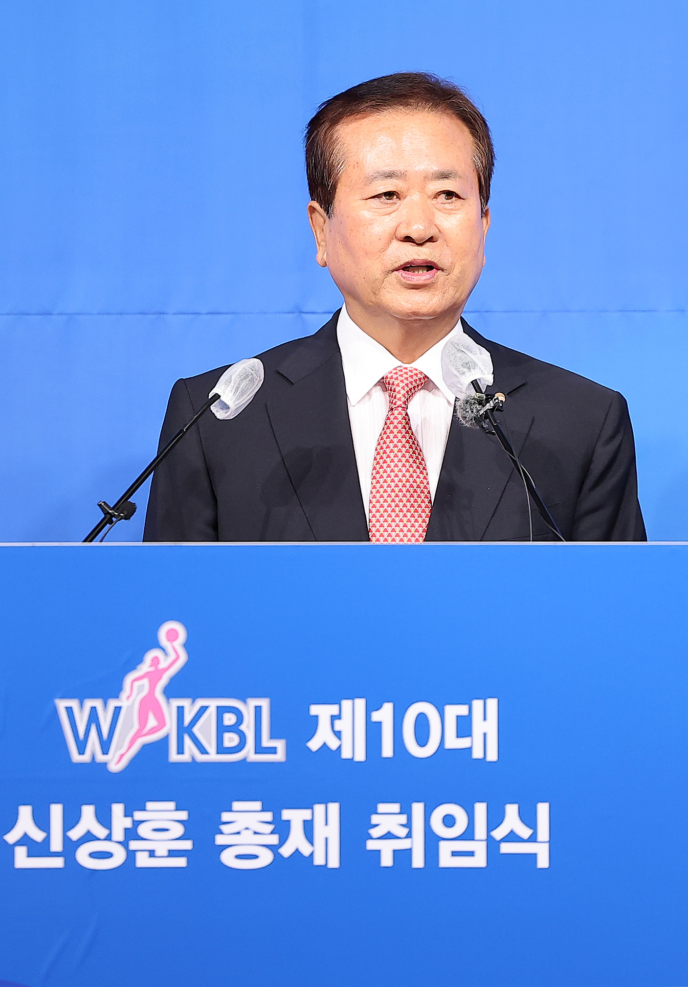취임사 하는 신상훈 WKBL 신임 총재 - 뉴스1