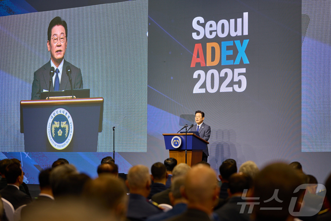 이재명 대통령 'ADEX 2025 축사' - 뉴스1