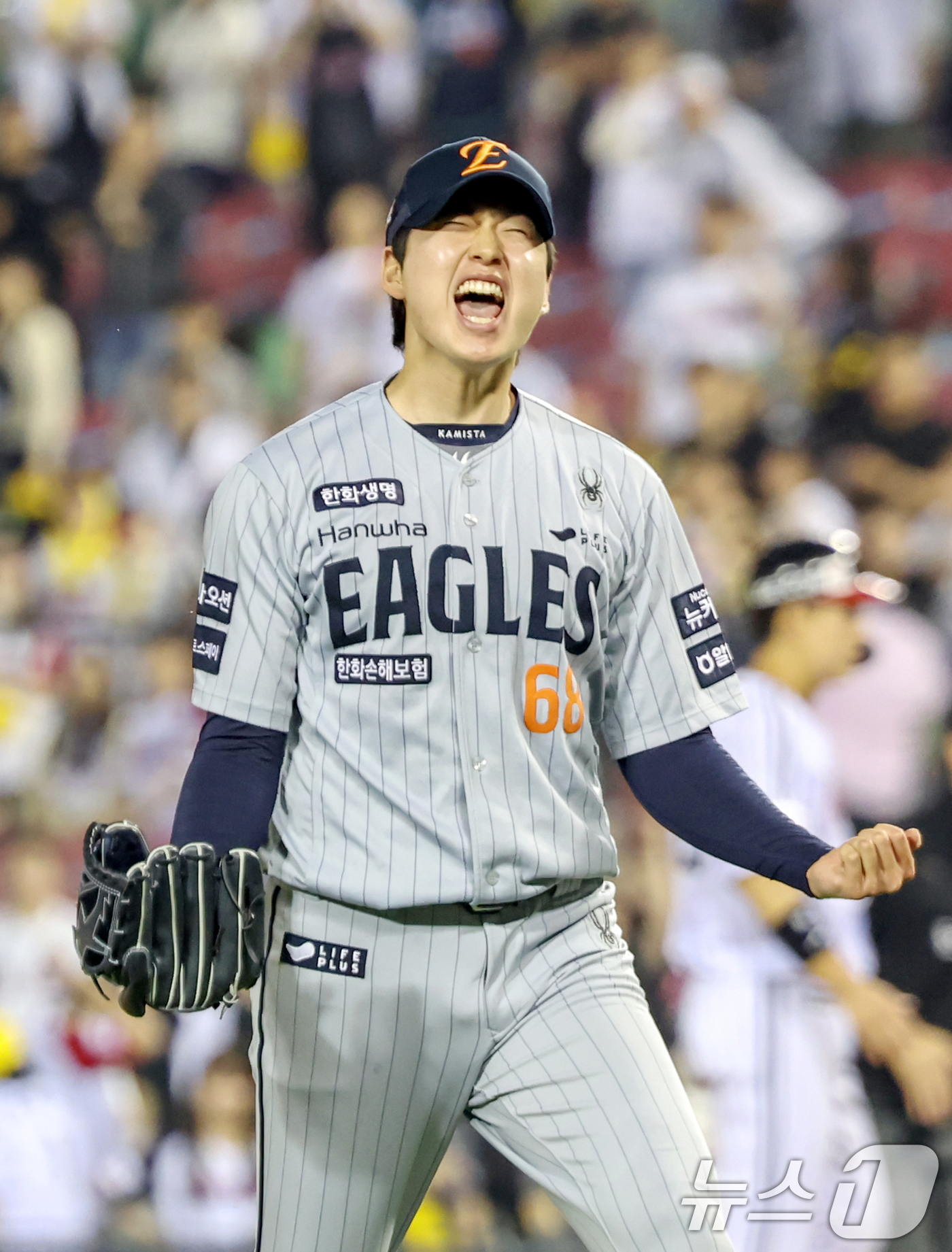 포효하는 한화 마무리 조동욱 - 뉴스1