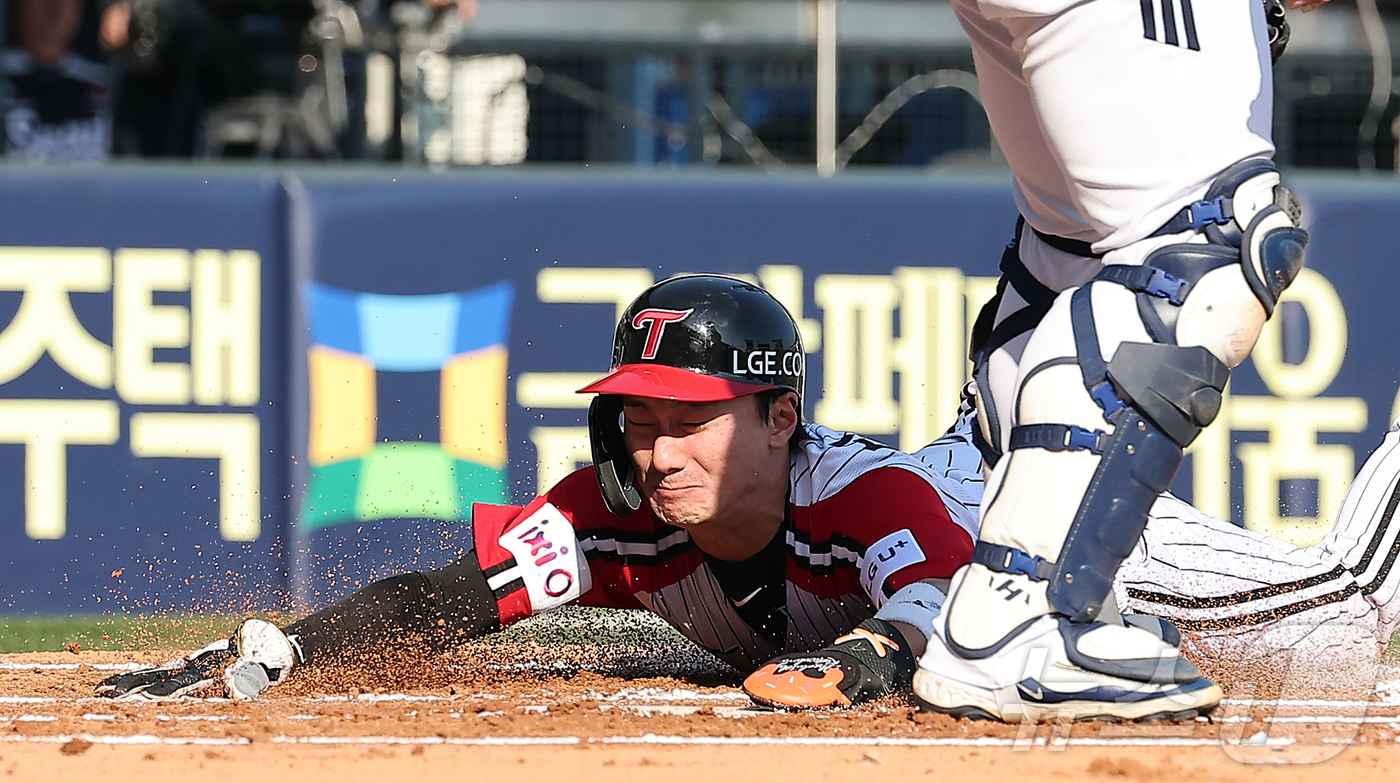 신민재, 팀의 선취점 신고 - 뉴스1