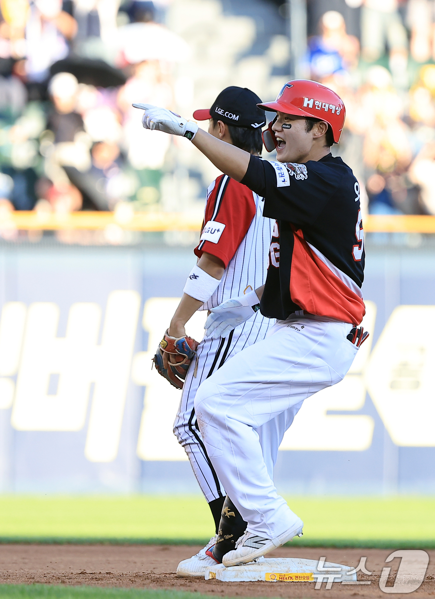 오선우 '봤지?' - 뉴스1