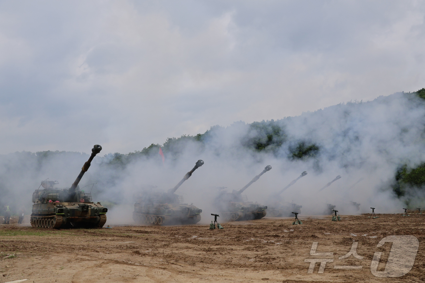 비호대대, K55A1 자주포 포탄사격 훈련 - 뉴스1